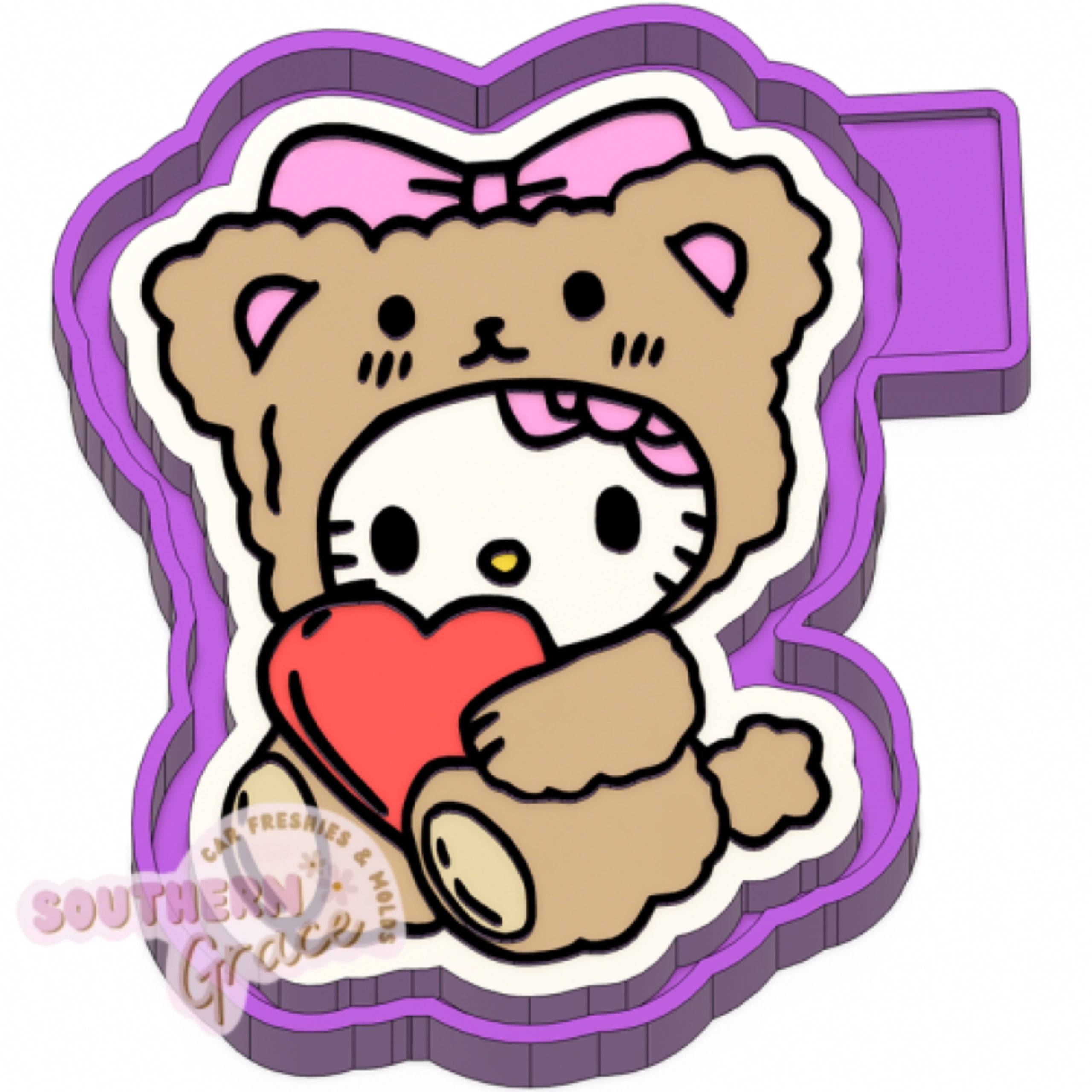 Hello Kitty Bear Freshie Mold | Southern Grace Scents Freshies and Molds