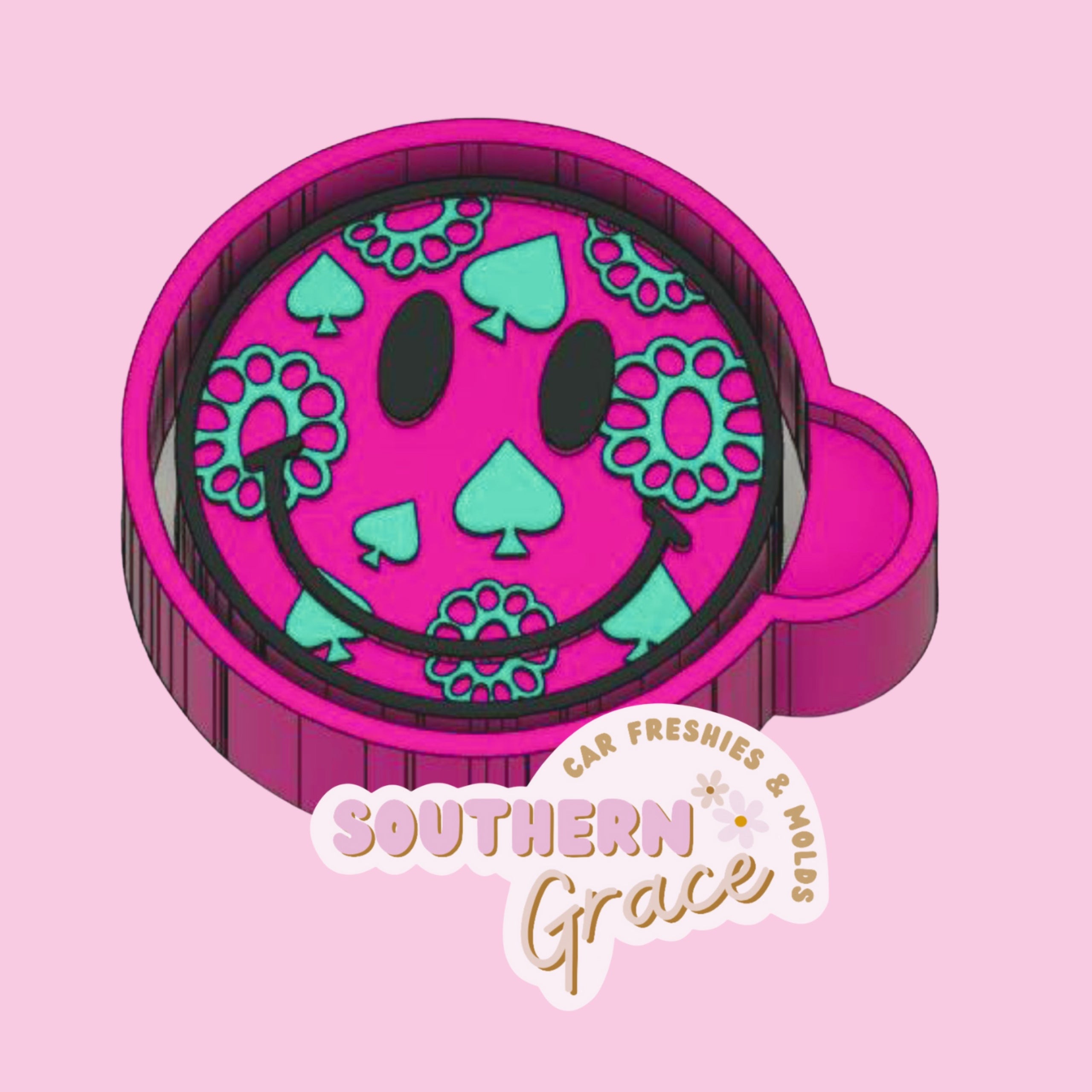 Turquoise Smiley Face Freshie Mold Southern Grace Scents Freshies And